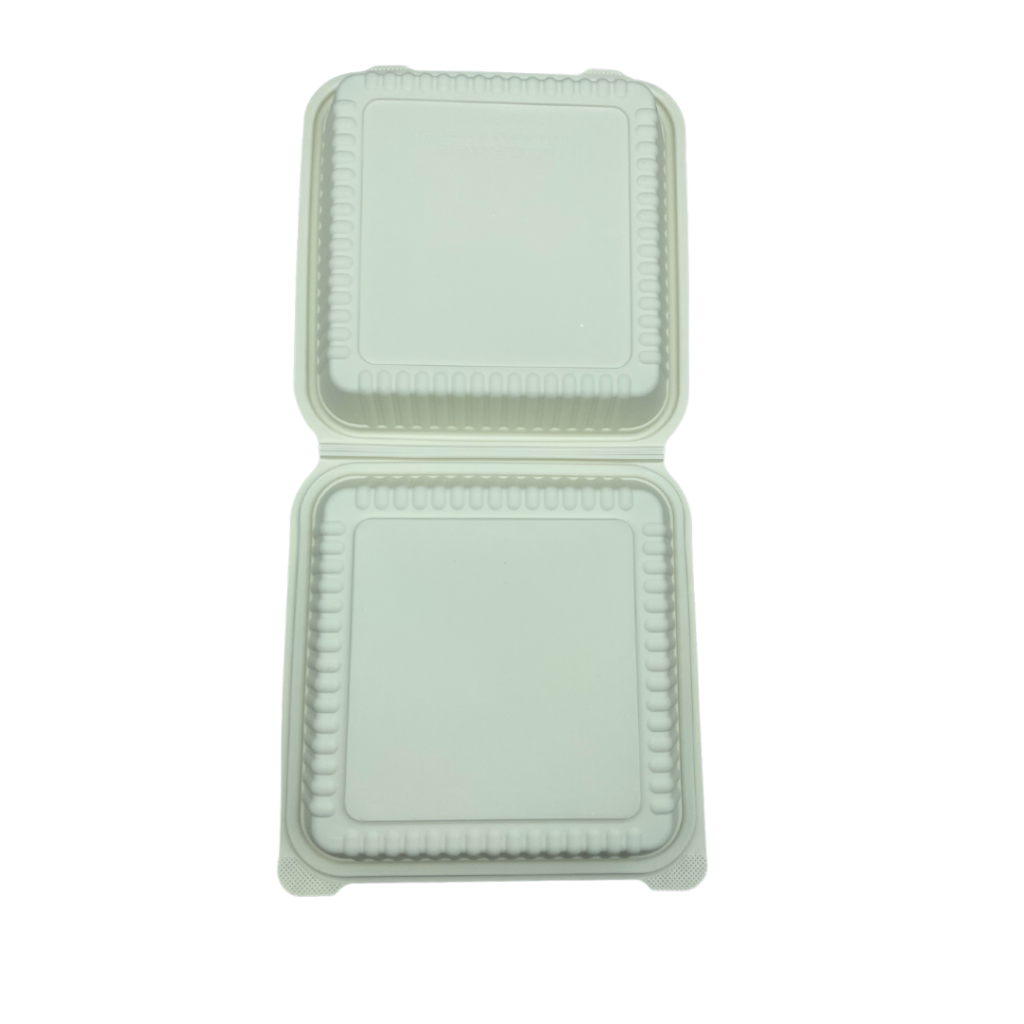 9" Cornstarch Clamshell To Go Box - Good-Bye Plastic